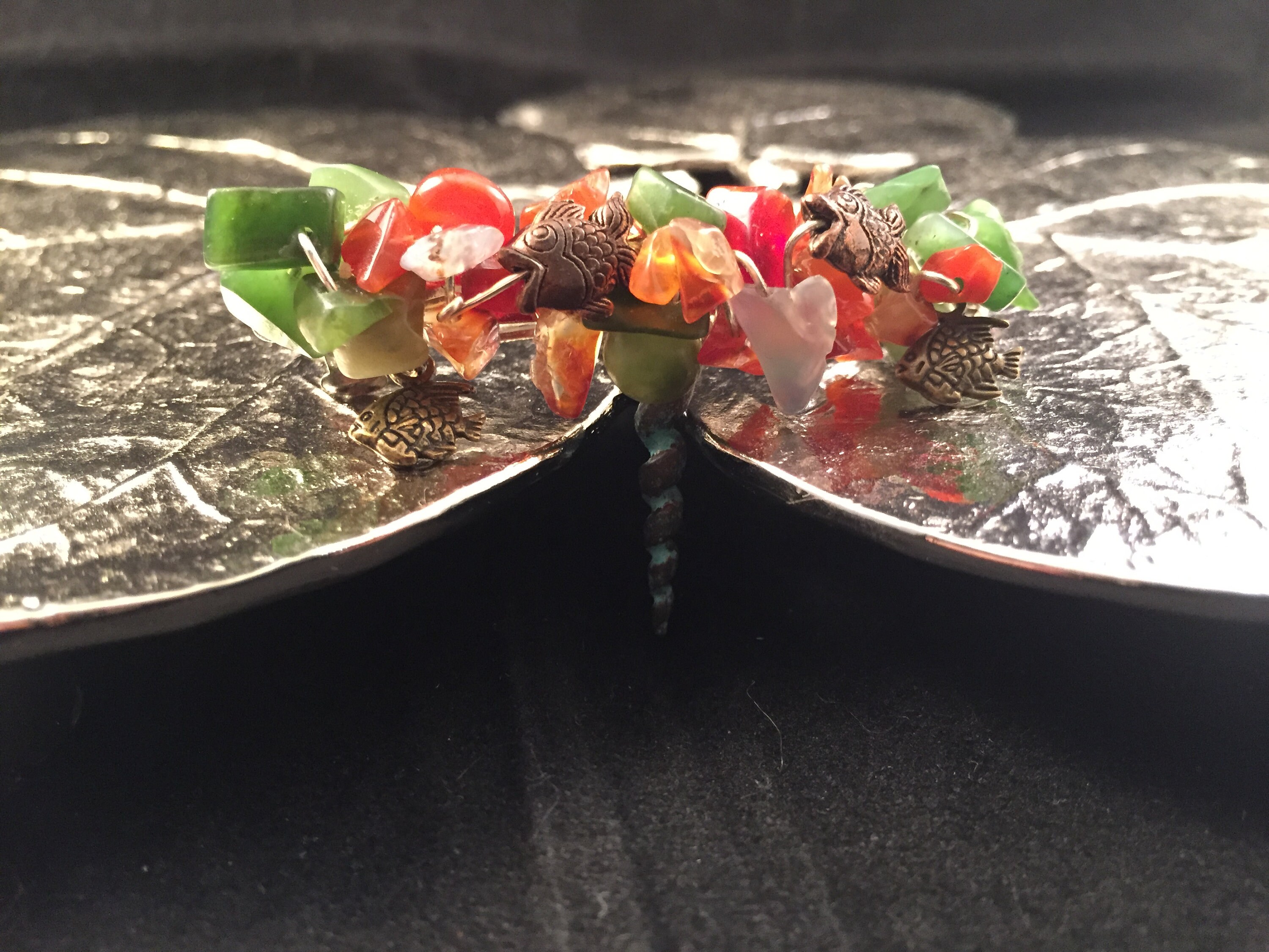 Ocean Treasures Barrette, Fish Barrette, Stone Barrette, Agate Barrette ...