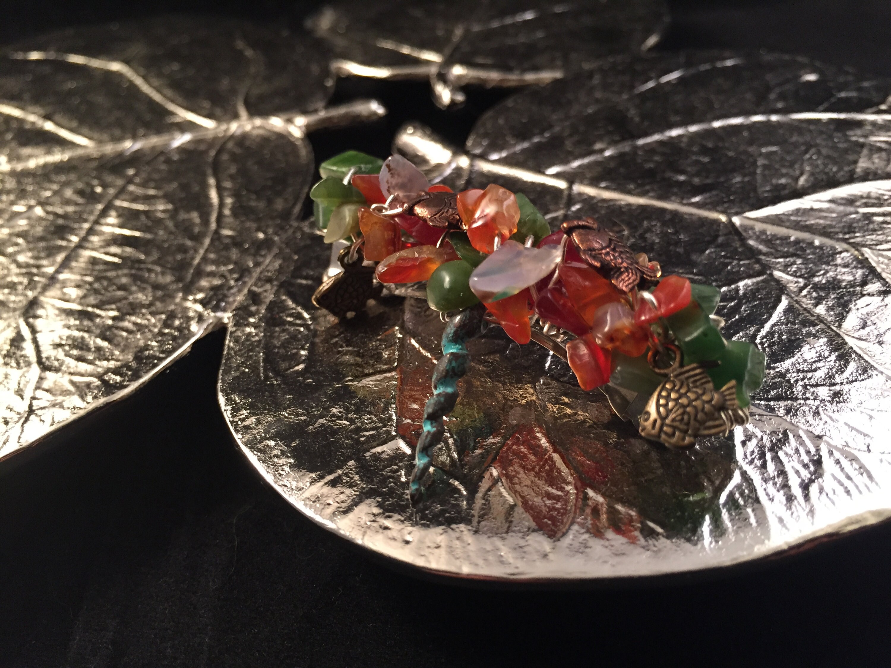 Ocean Treasures Barrette, Fish Barrette, Stone Barrette, Agate Barrette ...