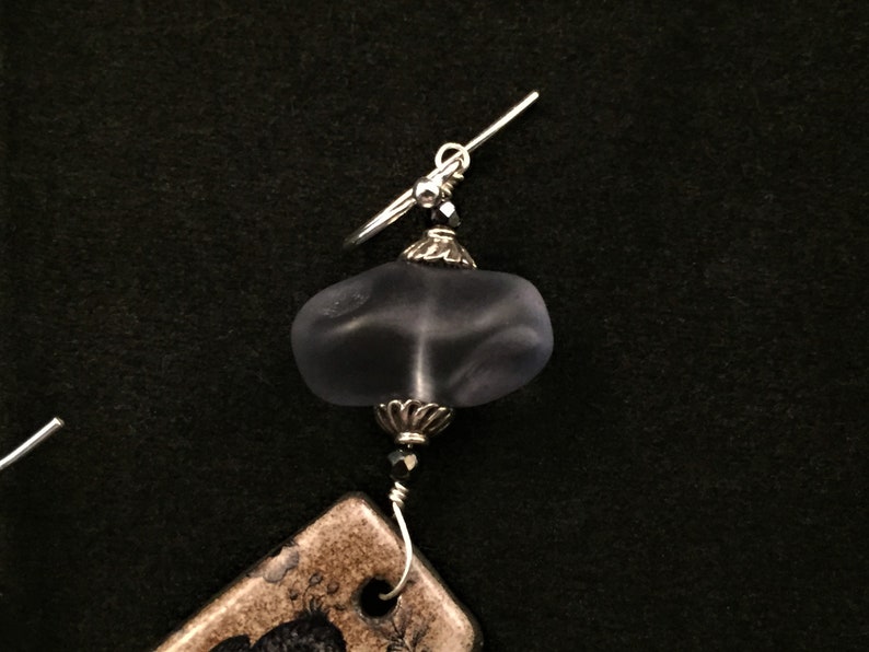 Renaissance Bird Tile Earrings Artisan Earrings Bird - Etsy