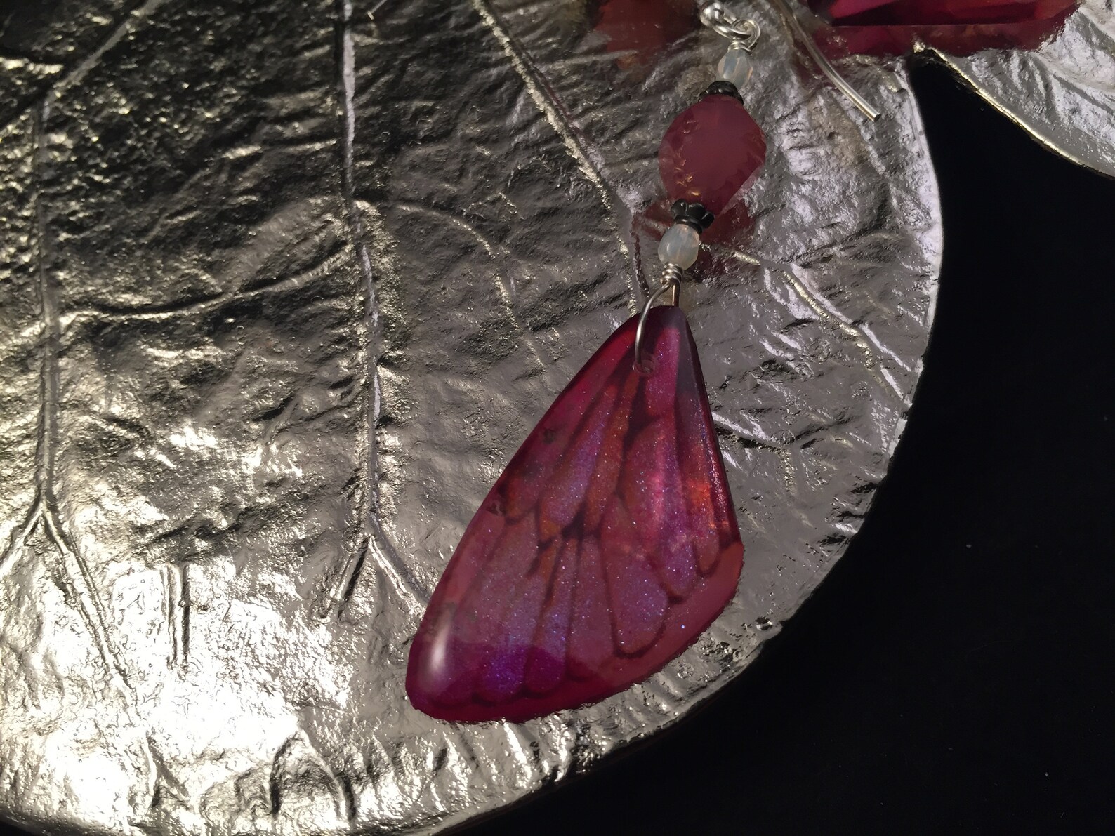 Hot Pink Wing Earrings Resin Wing Earrings Fairy Wing - Etsy