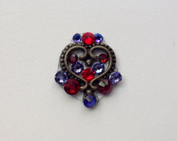 Purple & Red Heart Swarovski Crystal Bindi | Etsy