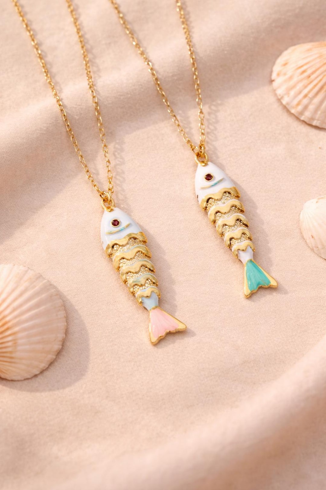 Gold Fish Necklace | Enamel Fish Pendant | Summer Jewelry | Beach ...