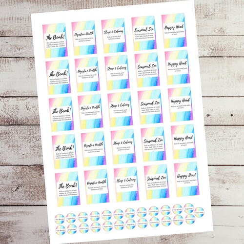 PRINTABLE DOTERRA 5ml Essential Oil Roller Bottle Labels for - Etsy