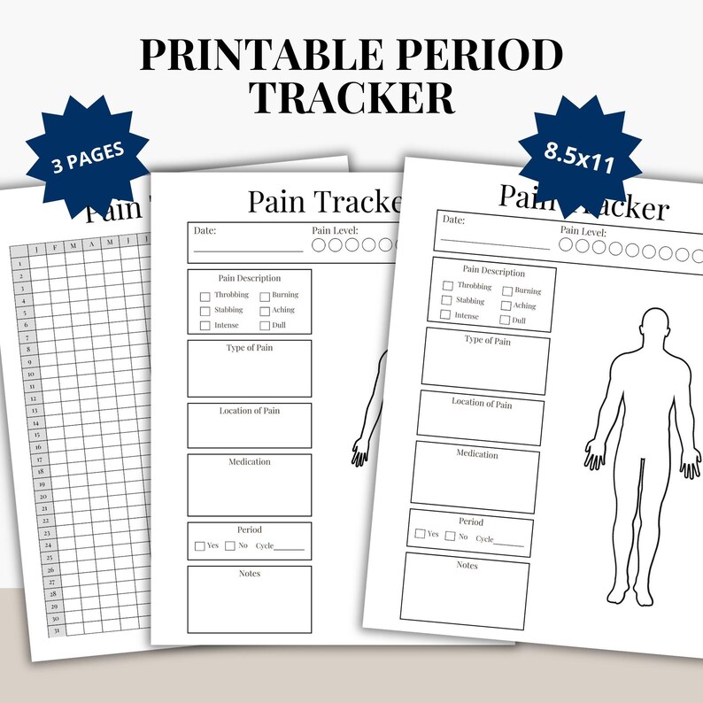 Printable Pain Management Tracker *instant Download* - Etsy