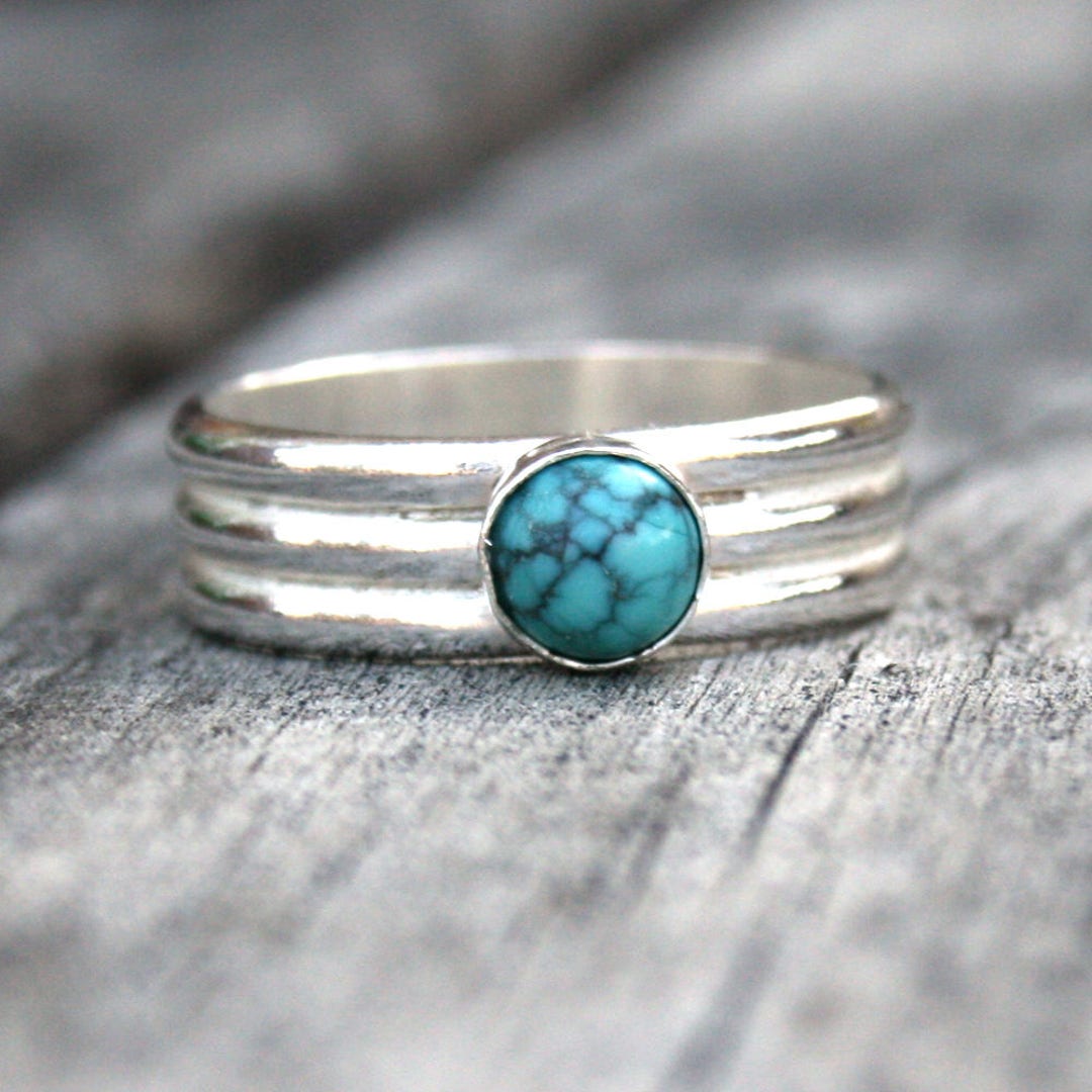 Sterling Silver Turquoise Stone Ring - Etsy