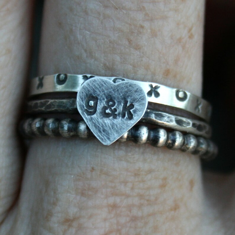 Personalized Hand Stamped Jewelry Sterling Silver Stacking - Etsy