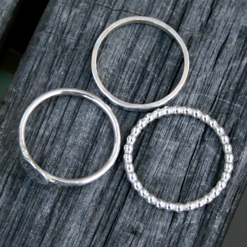 Personalized Hand Stamped Jewelry Sterling Silver Stacking - Etsy