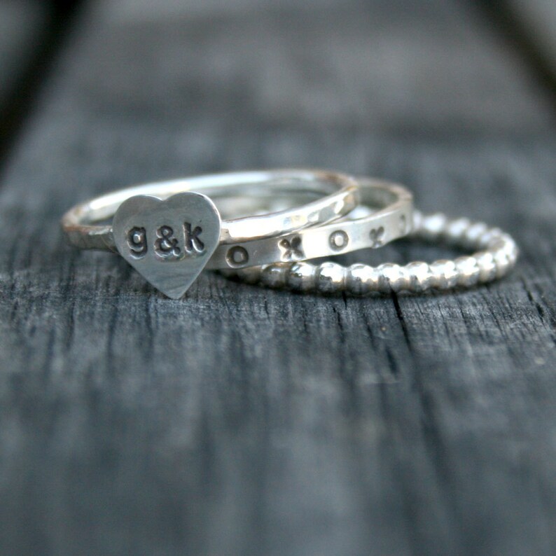 Personalized Hand Stamped Jewelry Sterling Silver Stacking - Etsy