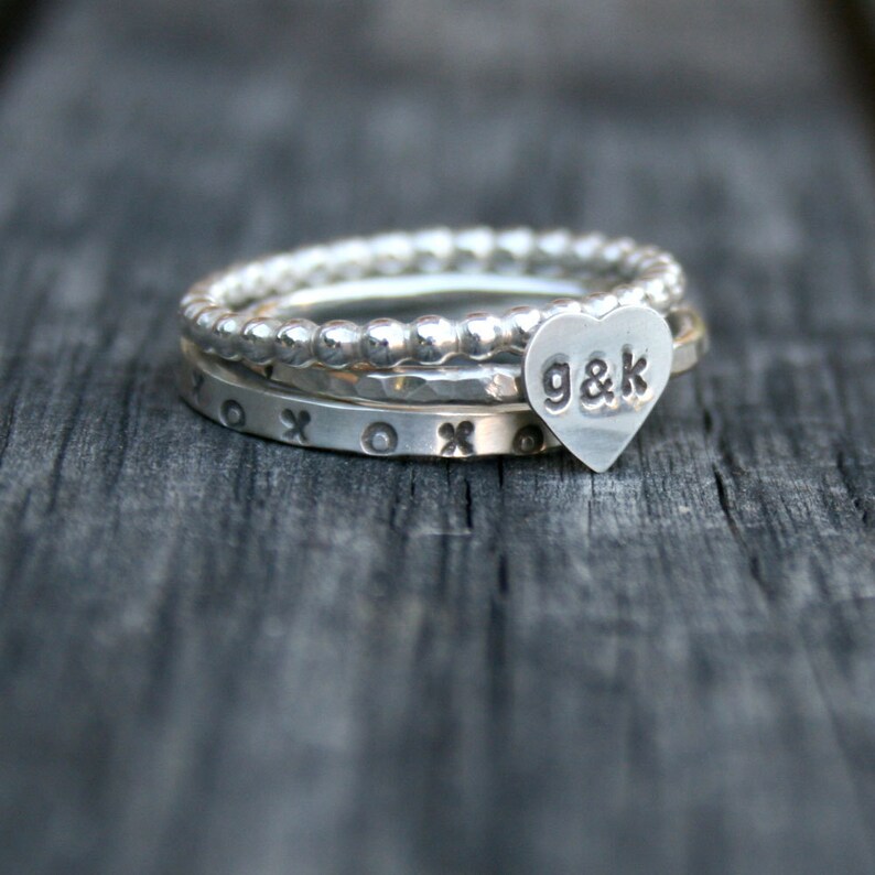 Personalized Hand Stamped Jewelry Sterling Silver Stacking - Etsy