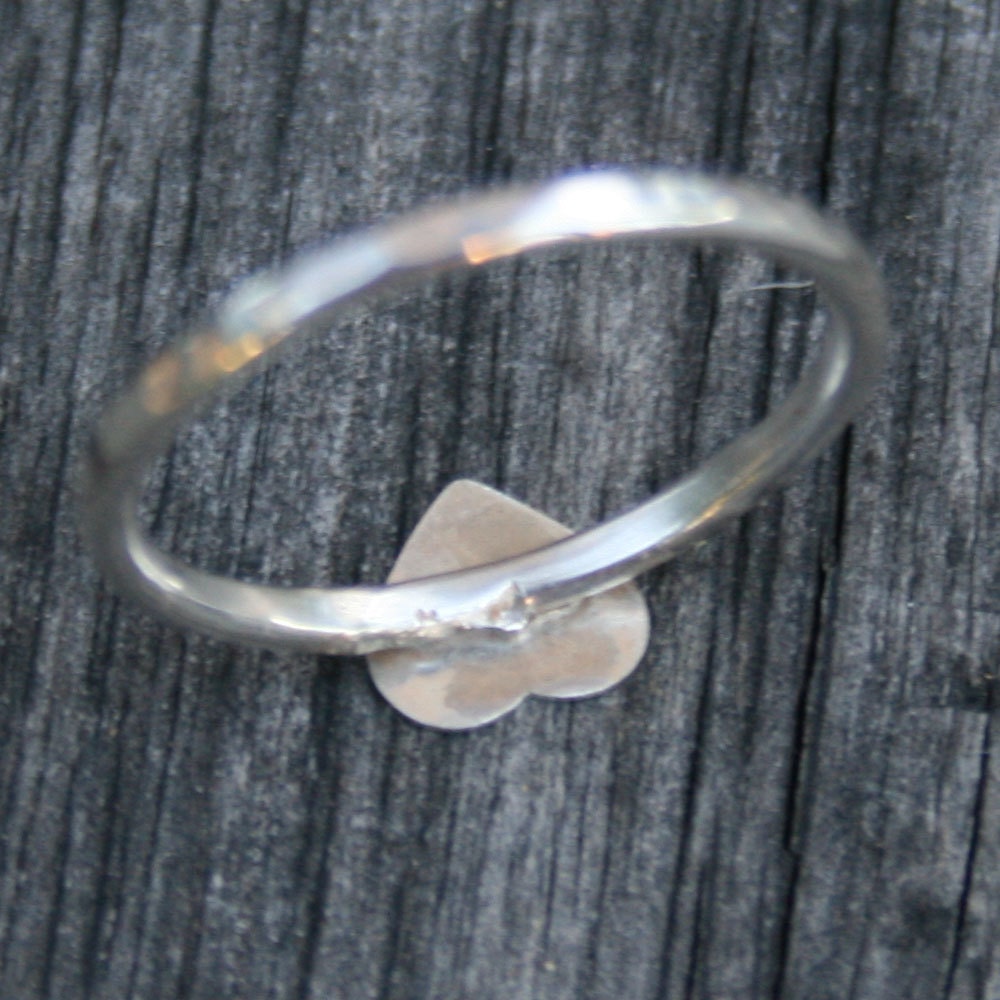 Personalized Hand Stamped Sterling Silver Heart Ring Custom - Etsy