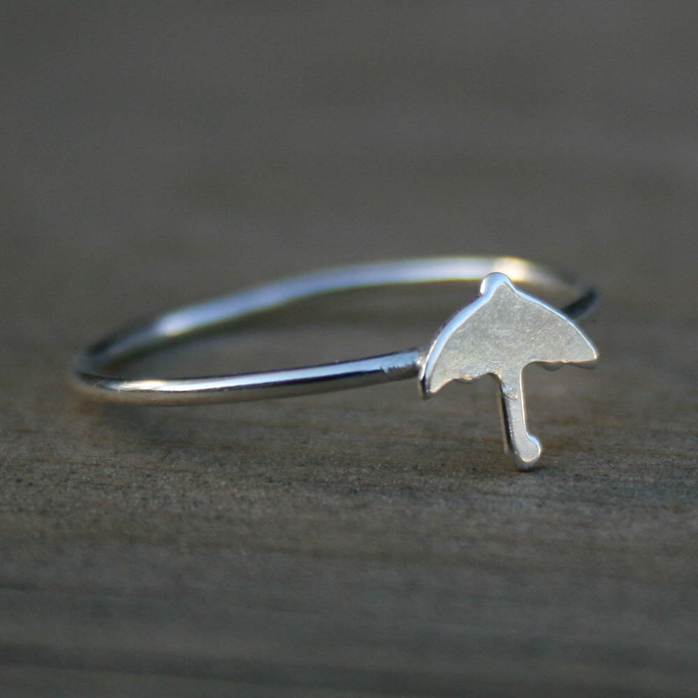 Umbrella Sterling Silver Stacking Ring LAST ONE - Etsy