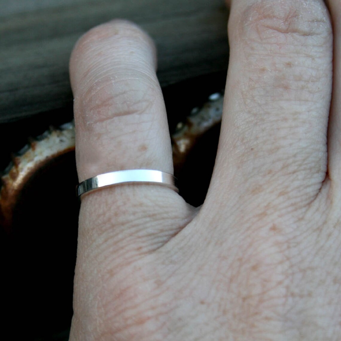 Personalized Hand Stamped Sterling Silver Ring Thin Custom - Etsy