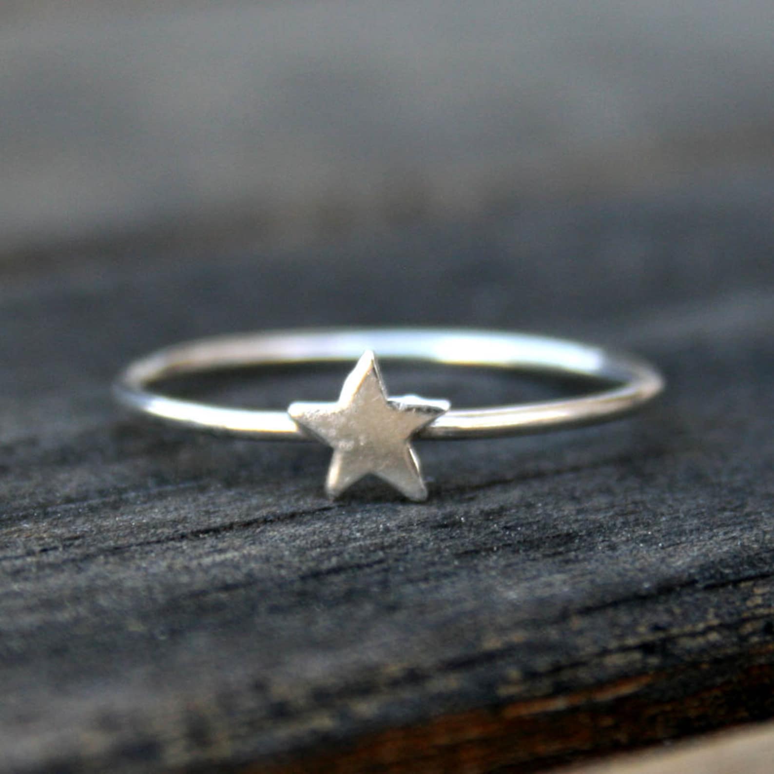 Star Sterling Silver Stacking Ring - Etsy