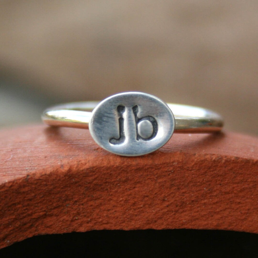 Personalized Sterling Silver Ring - Custom Initials - Etsy