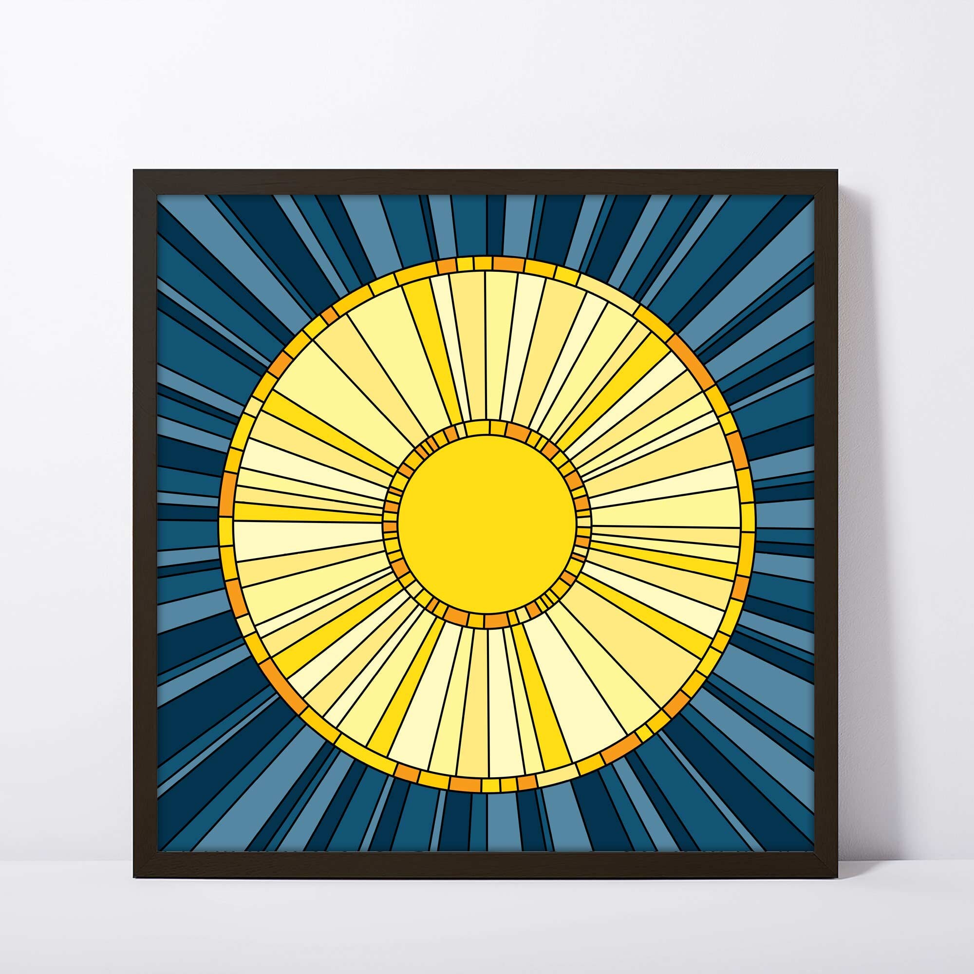 Solstice Art Print Colorful Geometric Sun Wall Art | Etsy