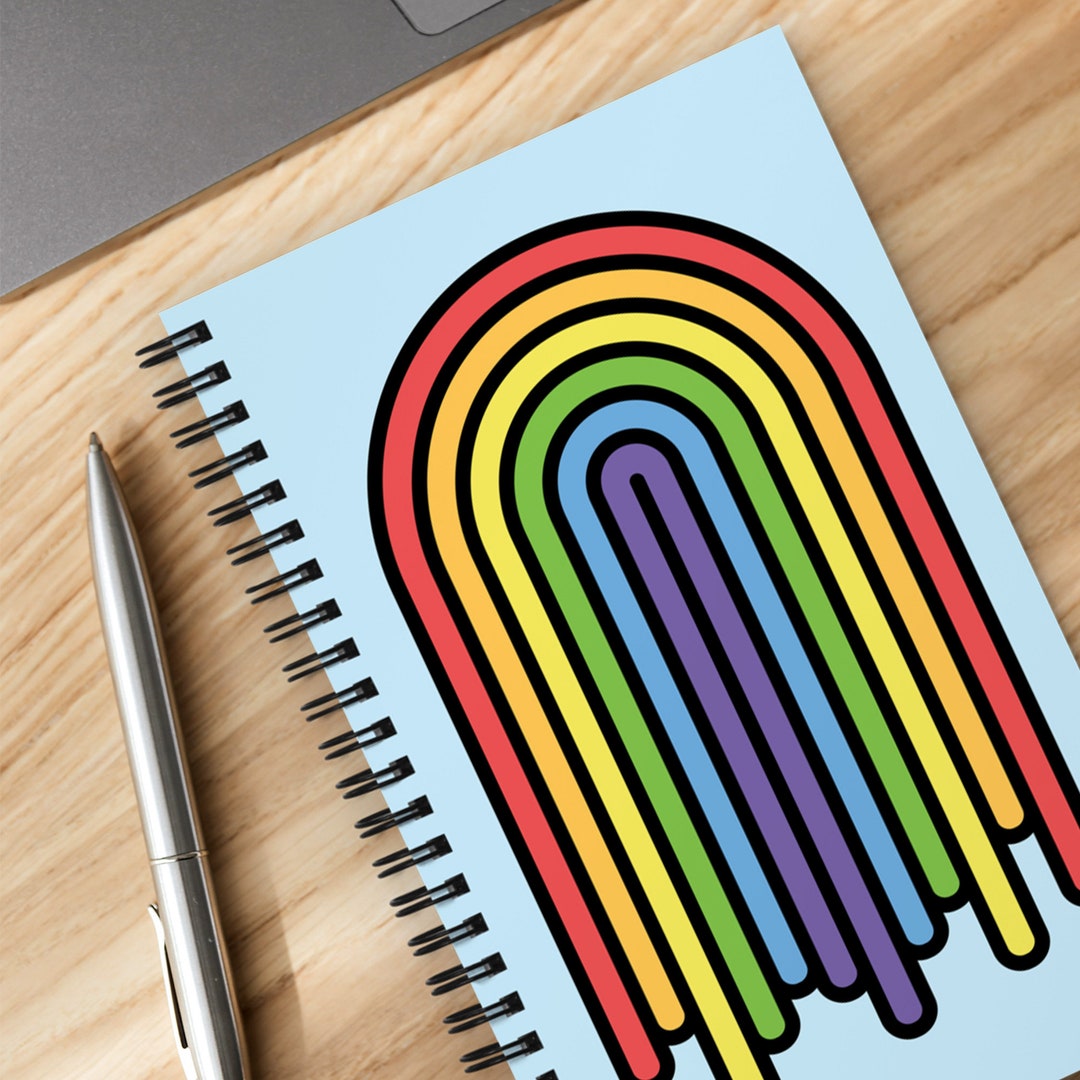 Dripping Rainbow Notebook Colorful Journal With Dot-grid - Etsy