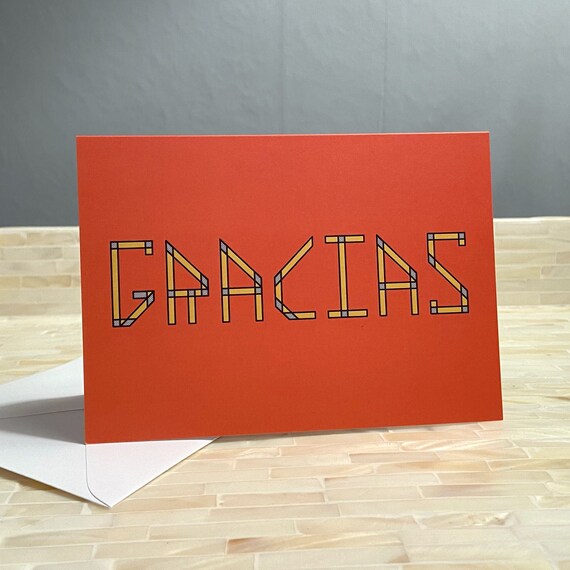 GraCIAS Card GraCIAS Greeting Card Biglietto di | Etsy