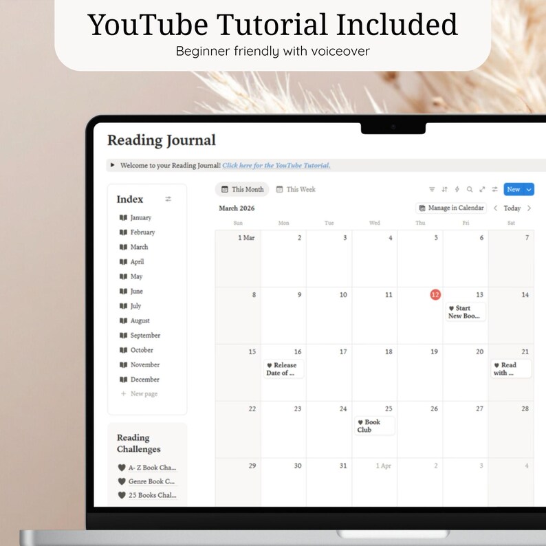 Notion Reading Journal, Notion Template - Etsy UK
