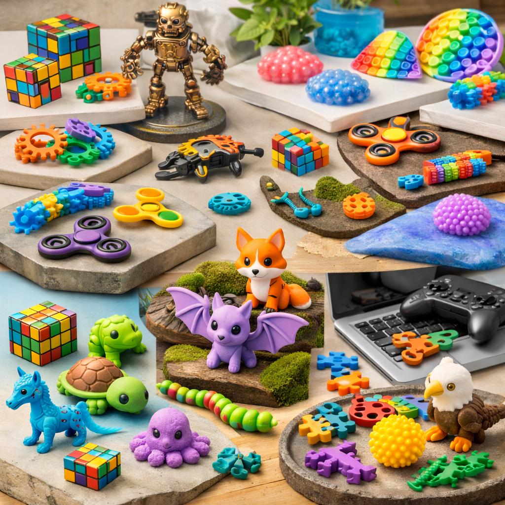 Fidget Toy STL Bundle 300+ | Stress Relief 3D Print Files | Flexi ...