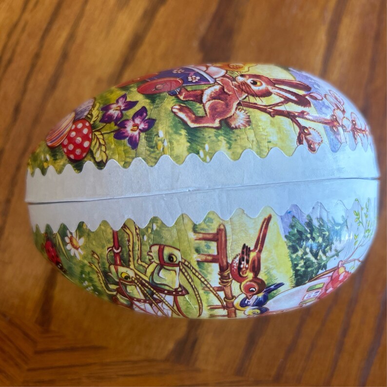 Echt Erzgebirge Paper Mache Easter Egg-made in Germany Rabbit and ...