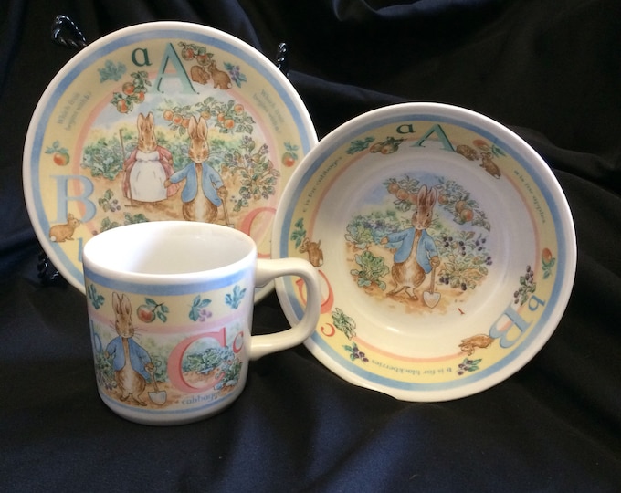 Wedgwood China Peter Rabbit ABC Plate, Bowl and Cup Set - Etsy