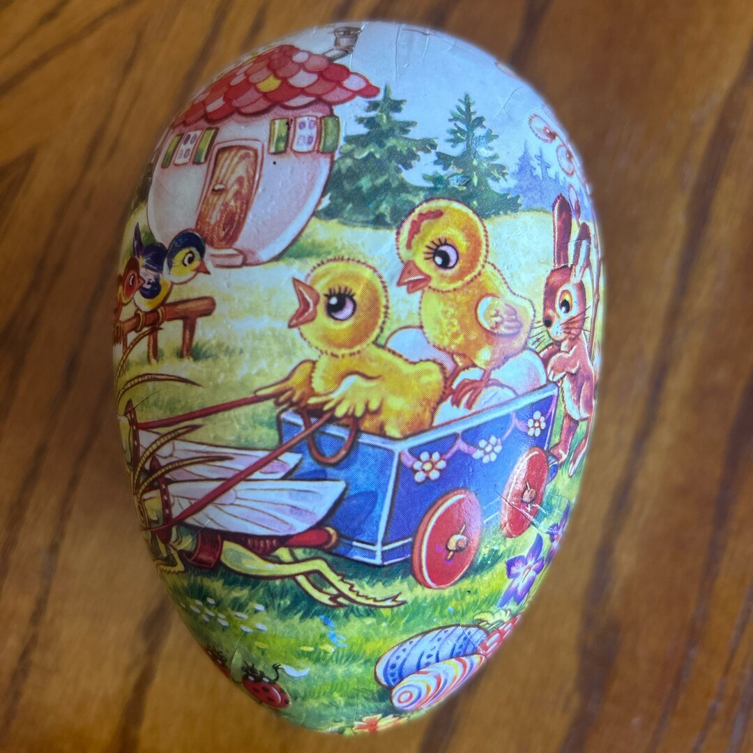 Echt Erzgebirge Paper Mache Easter Egg-made in Germany Rabbit and ...