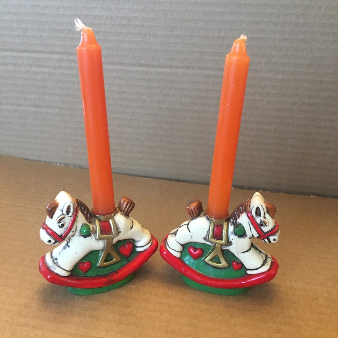 Vtg Holiday Memories Collector Ornament Rocking Horse Candles~christmas ...