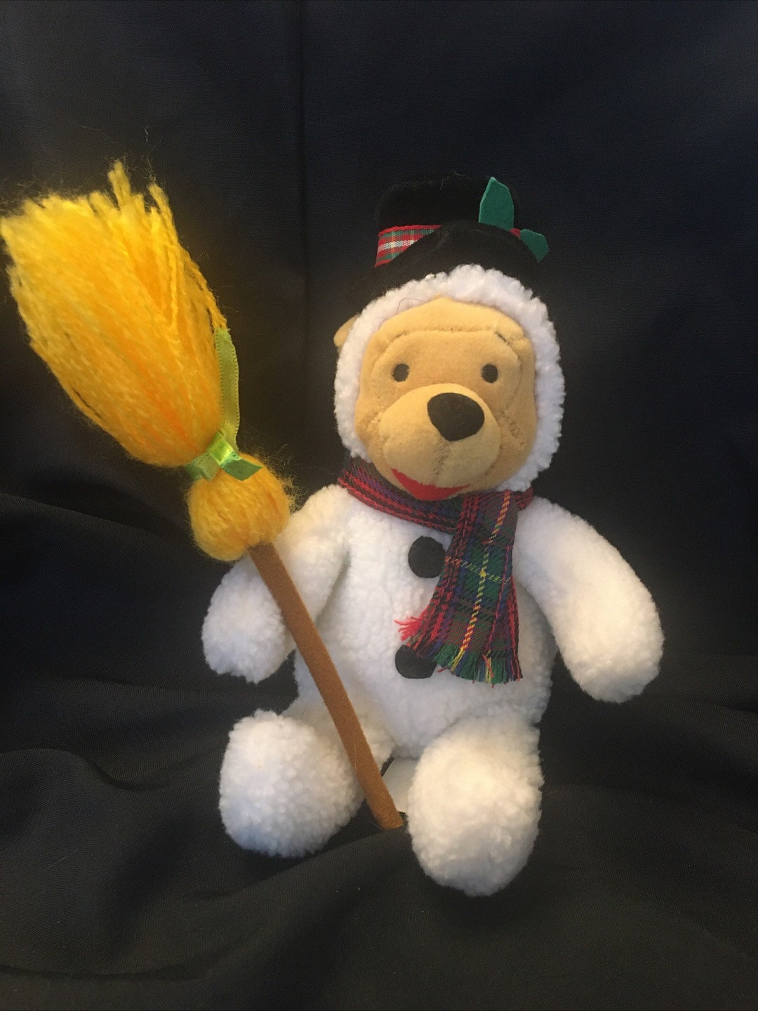 Snowman Pooh-winnie the Pooh- Disney Store~8" Bean Bag Toy~pooh W/hat ...