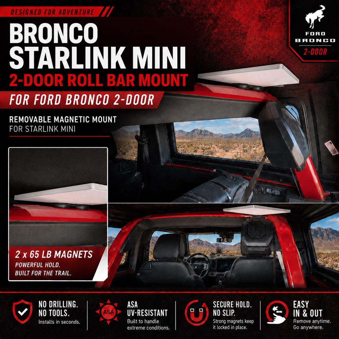 Ford Bronco Starlink Mini Roll Bar Mount for 2-door - Etsy UK