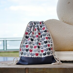 Drawstring Backpack/ Cotton Backpack/ Drawstring Bag/ Handmade Backpack ...