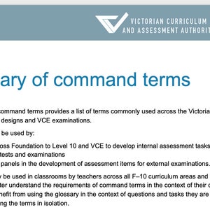 VCE Command Terms Posters for Teachers, Students, Classrooms - Study ...
