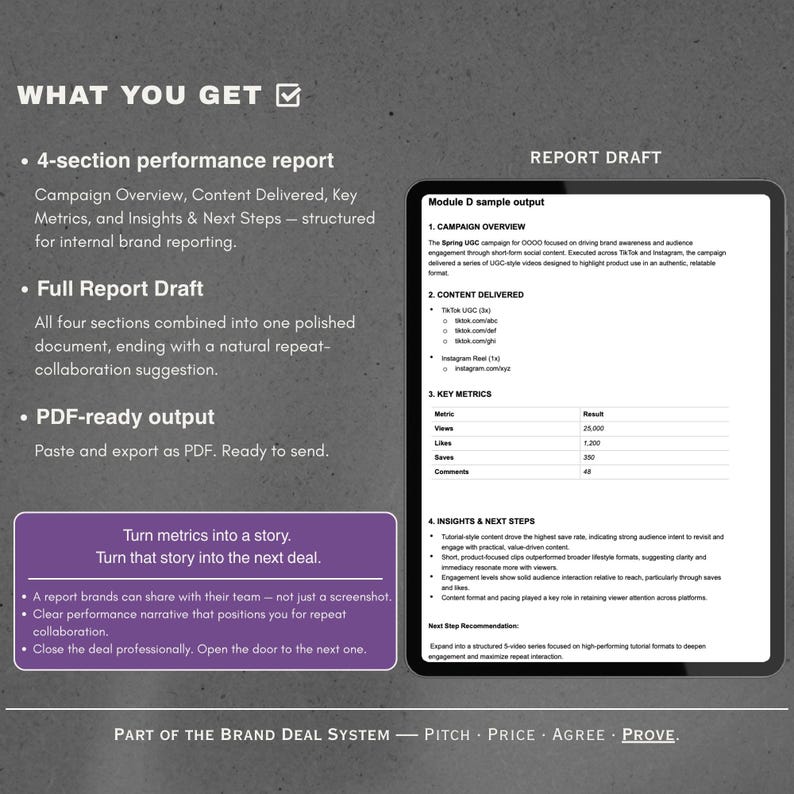UGC Campaign Report Template | Creators | Influencer | Performance ...