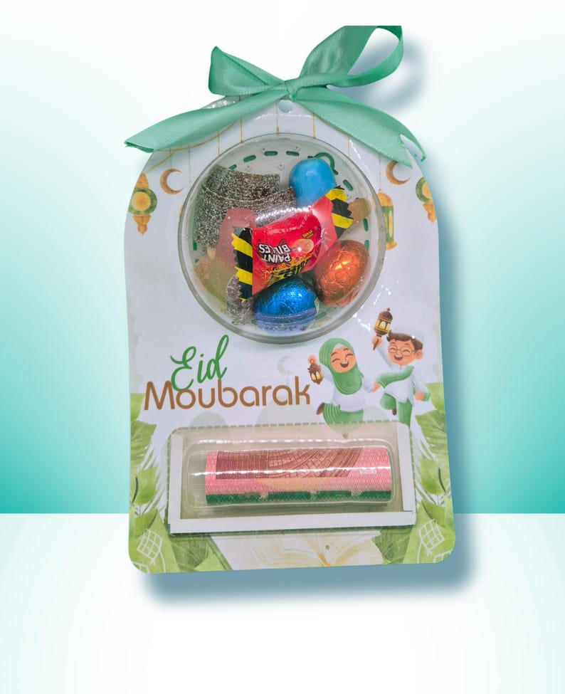 Eid Mubarak Gift Card | Candy Half Sphere & Money Tube | Eid Gift for ...