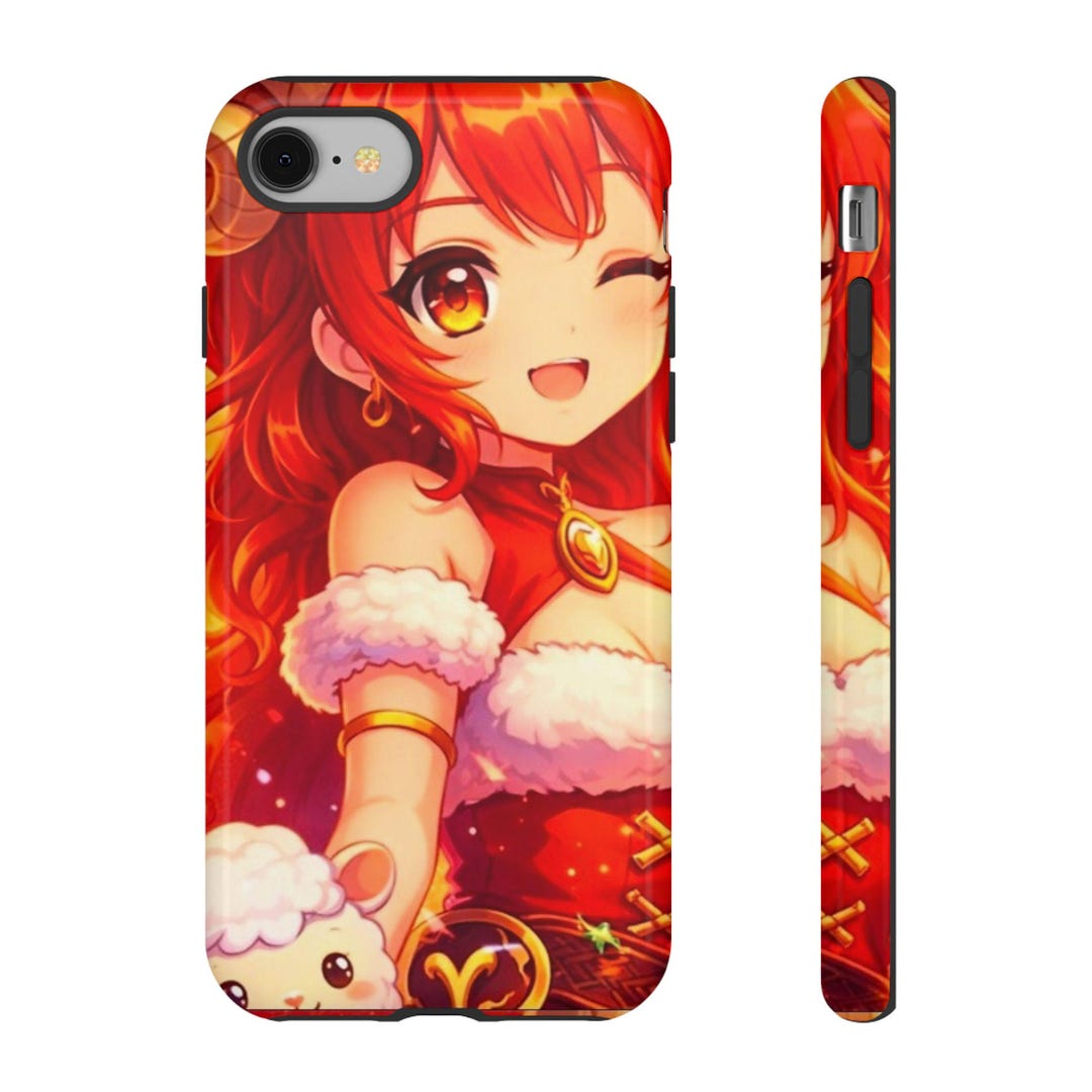 Aries Anime Girl Winking Phone Case | Dual-layer Impact Protection - Etsy