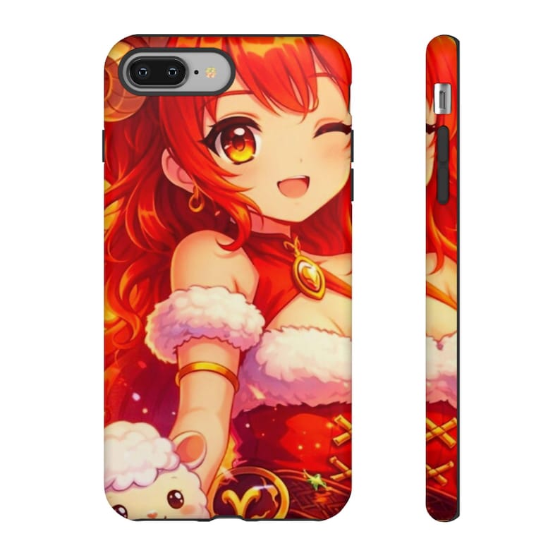 Aries Anime Girl Winking Phone Case | Dual-layer Impact Protection - Etsy