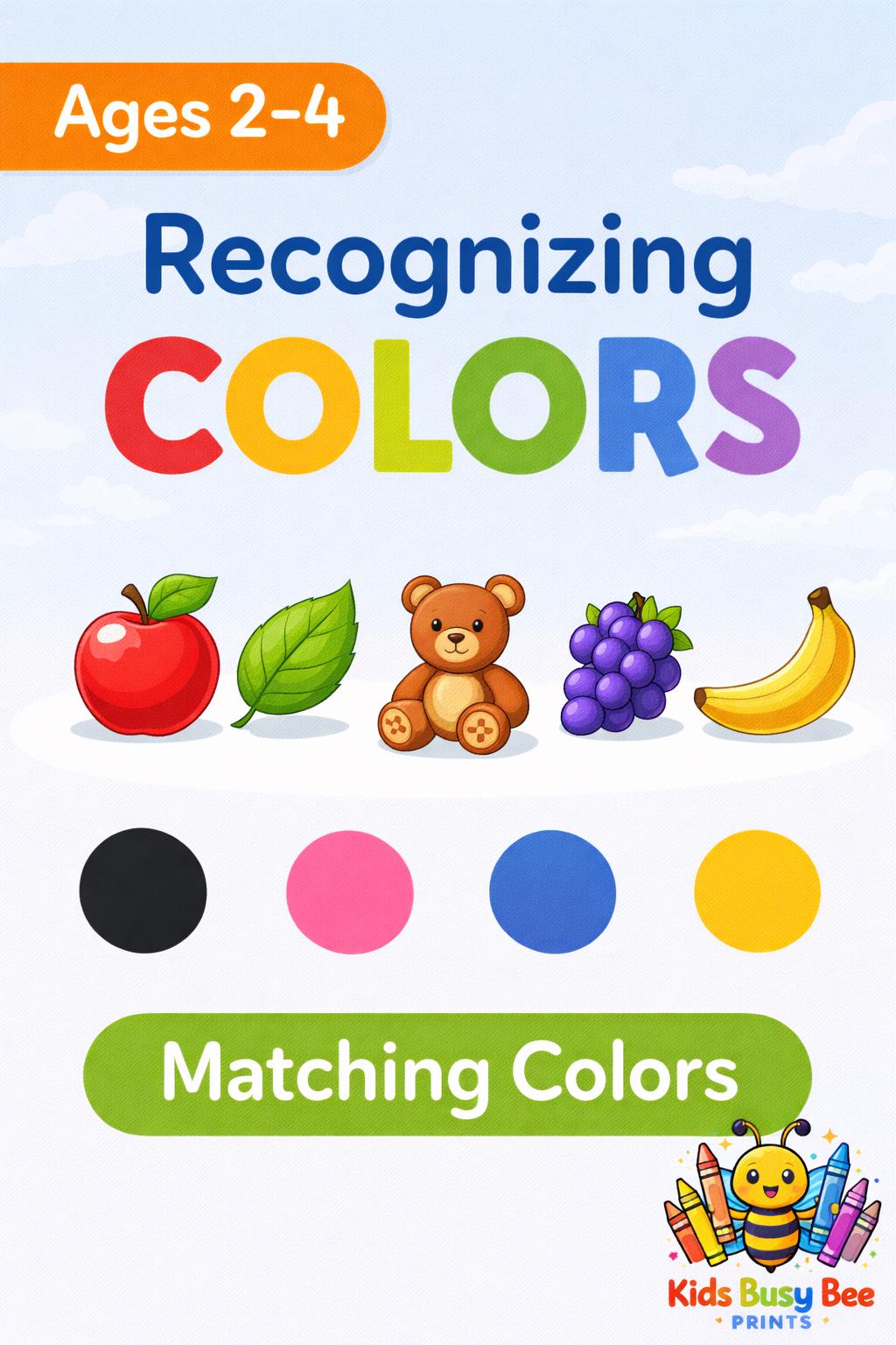 Toddler Colors Activity Book – Matching & Recognition Worksheets (ages ...
