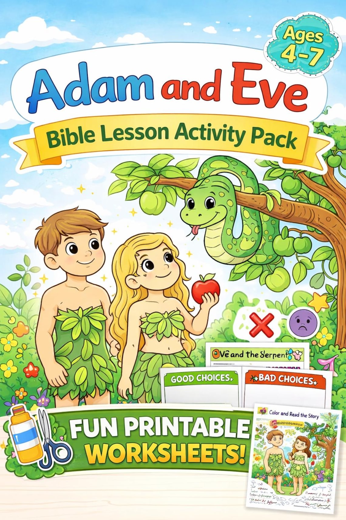 Adam and Eve| Sunday School Lesson - Etsy