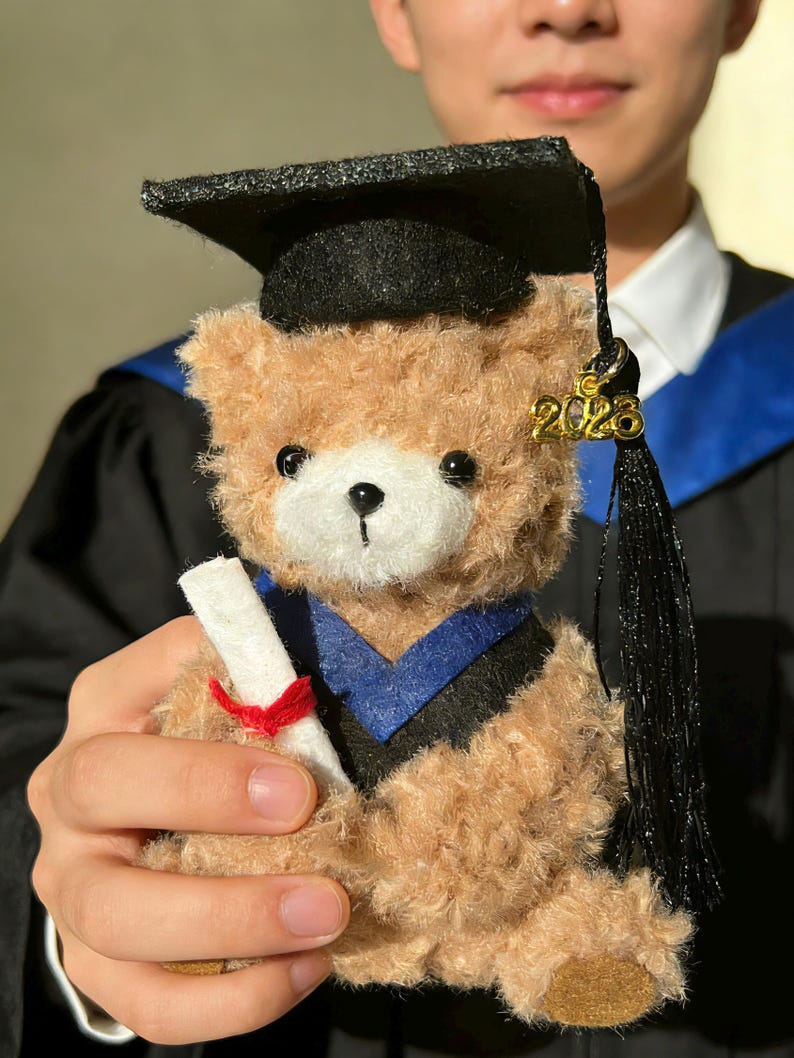 Handmade Custom Graduation Teddy Bear 2026 With Name Necklace ...