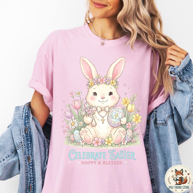 Joyful Spring Bunny Easter Christian Celebration Happy Blessed PNG ...