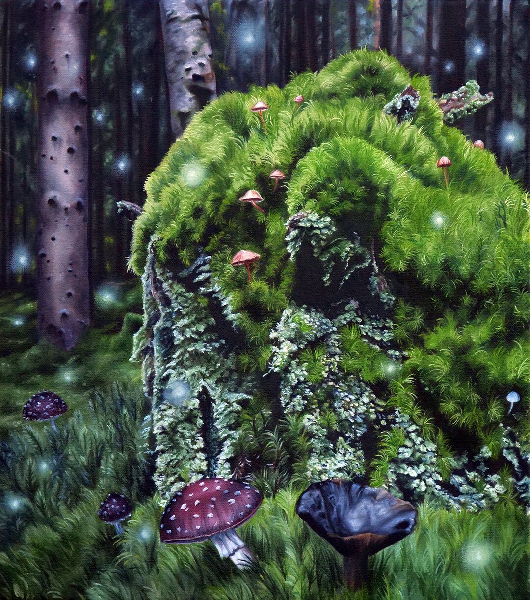 Enchanted Forest | Mushroom Treestump | Magical Realism | Limited ...