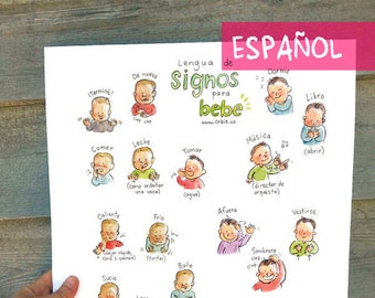 ES Baby sign language poster SPANISH PRINTABLE Sign with | Etsy