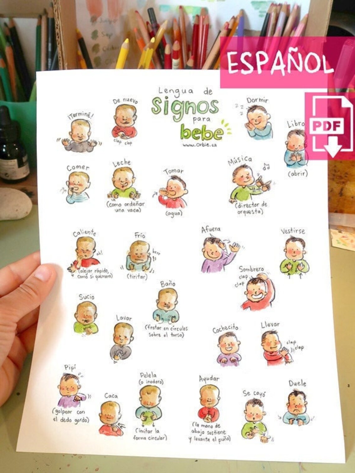 ES Baby Sign Language Poster SPANISH PRINTABLE Sign With - Etsy