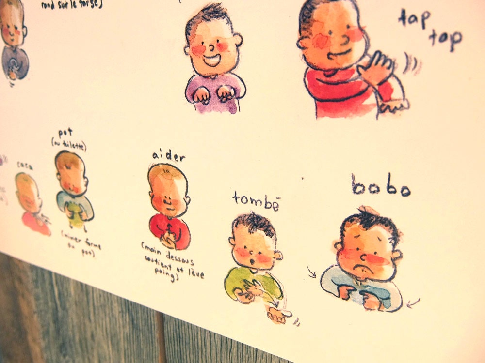 DK DANOIS Langage des signes de bébé Affiche - Etsy Canada