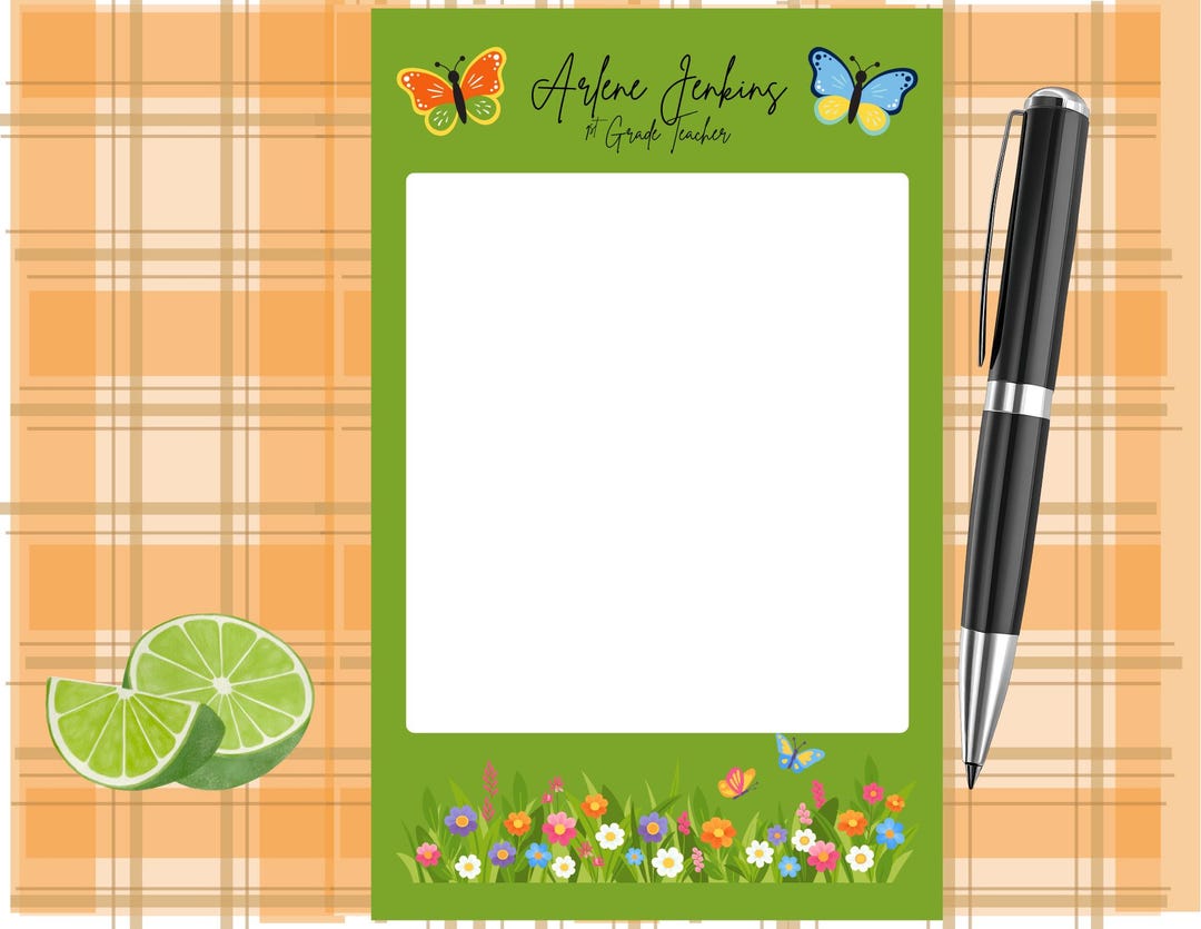 Personalized Butterfly Notepad | Custom Name, Job Title Stationery - Etsy