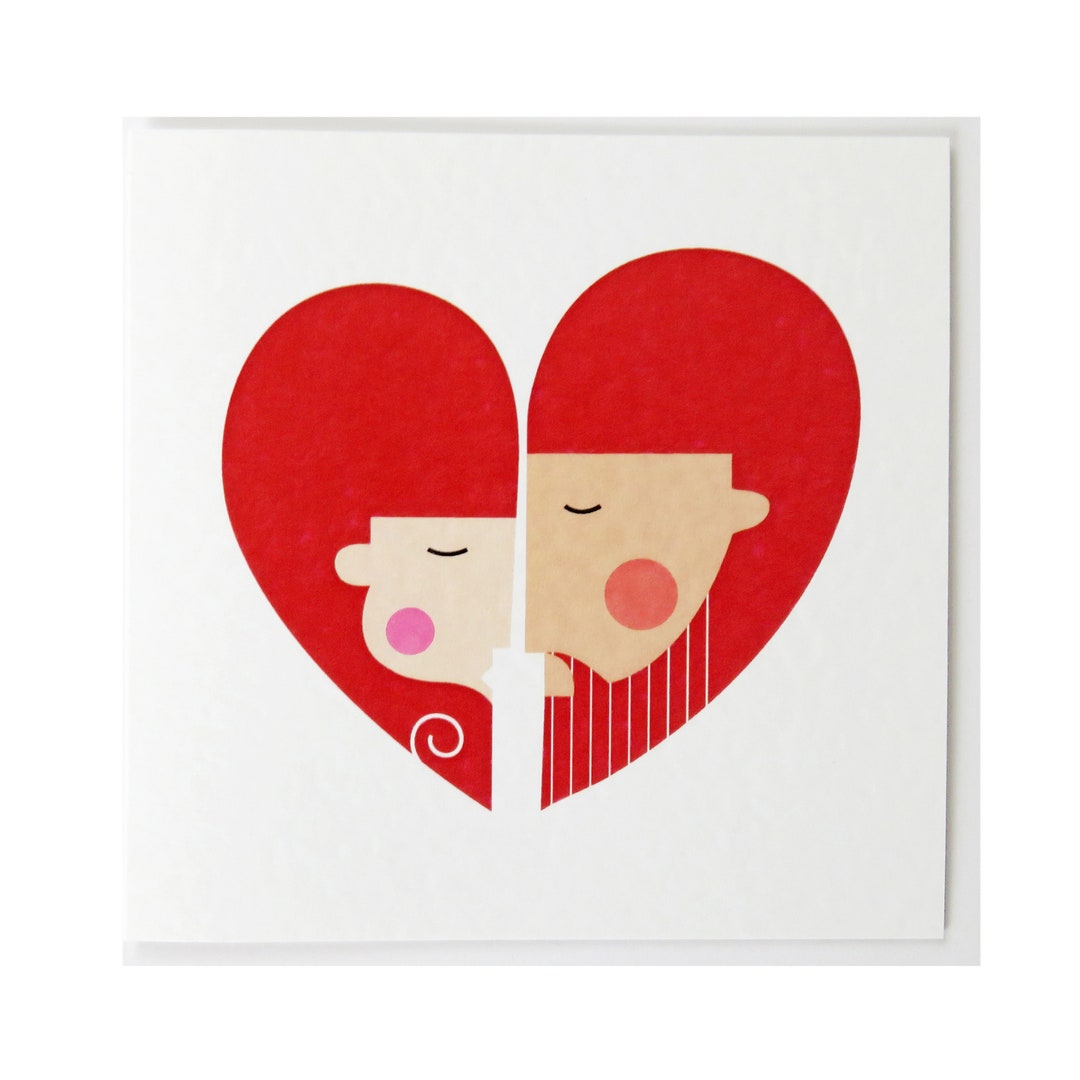 Hello Love Him&her Mini Greetings Card - Etsy