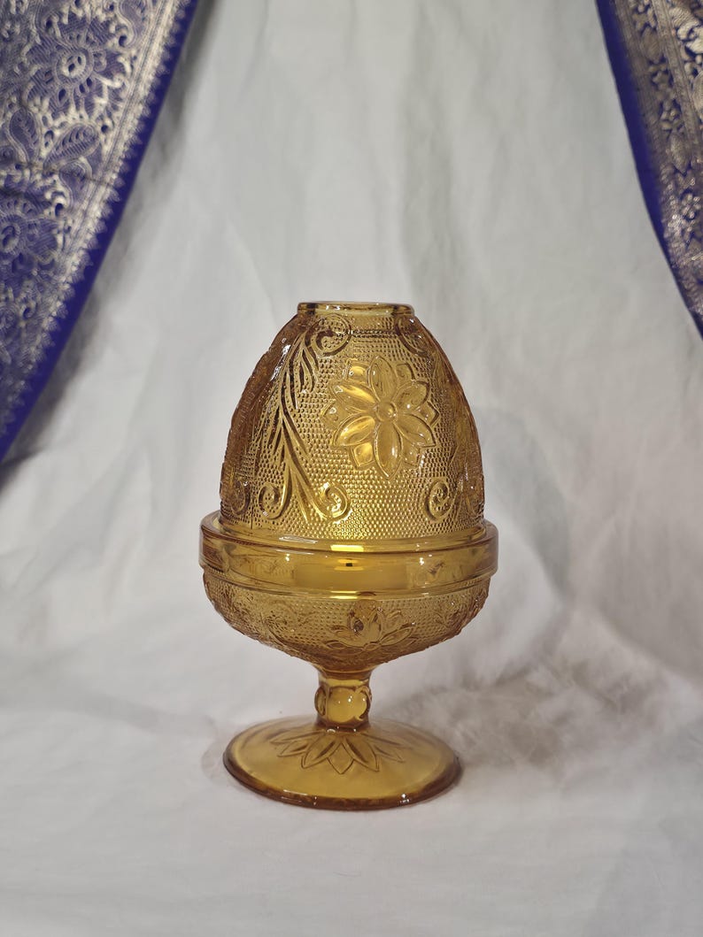 Vintage Fairy Lamp RARE Color 'golden Amber' Tiara Indiana Glass - Etsy