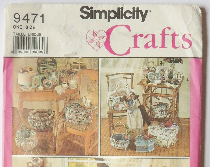 Simplicity Craft Patterns for Fabric Covered and Padded Frames Baskets ...
