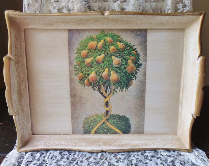 Pear Tree Topiary Tray, Italian Pear Tray - Etsy