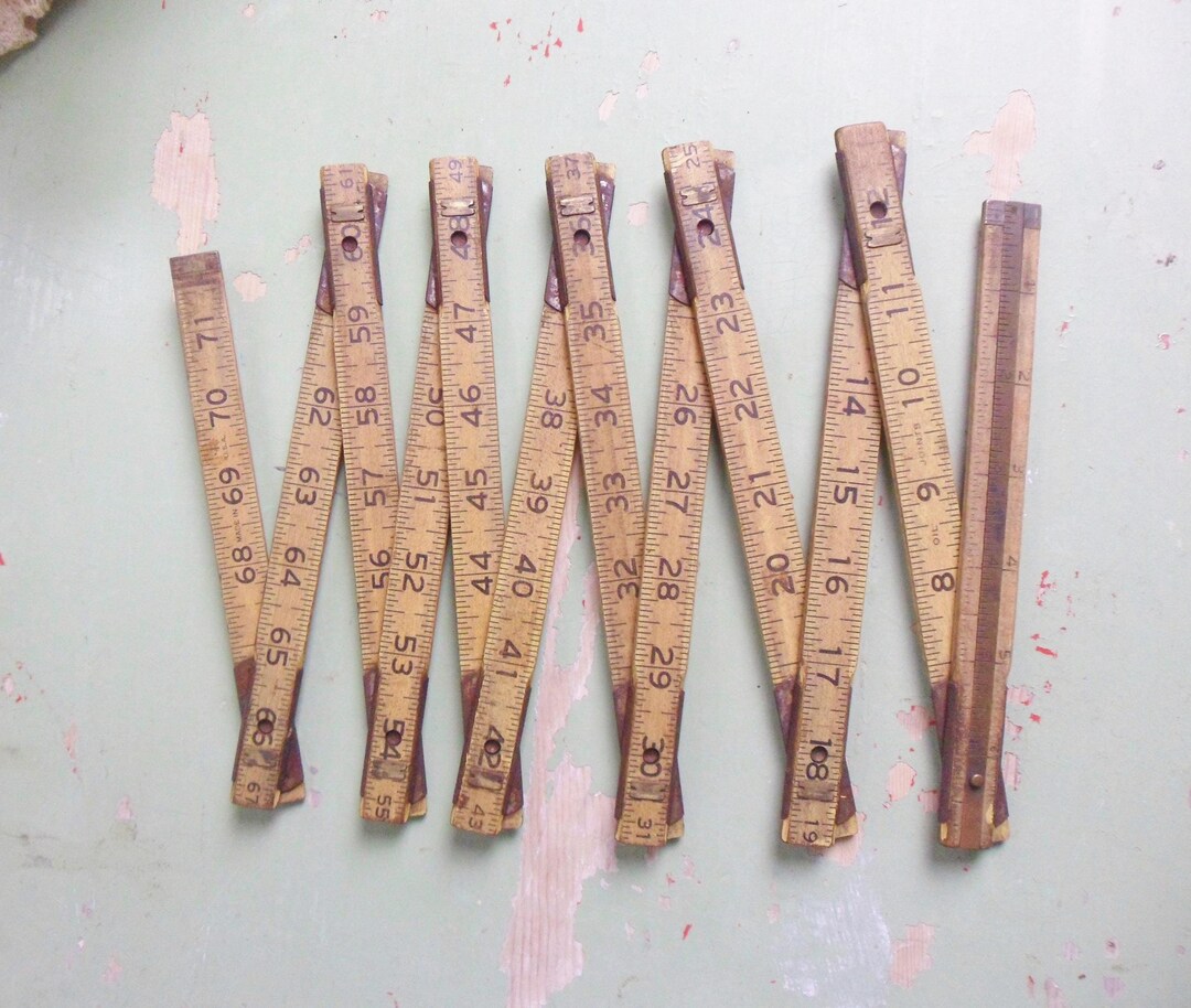 Lufkin Folding Wooden Ruler, 72 Inch Hinged Joint Ruler #46, Vintage ...