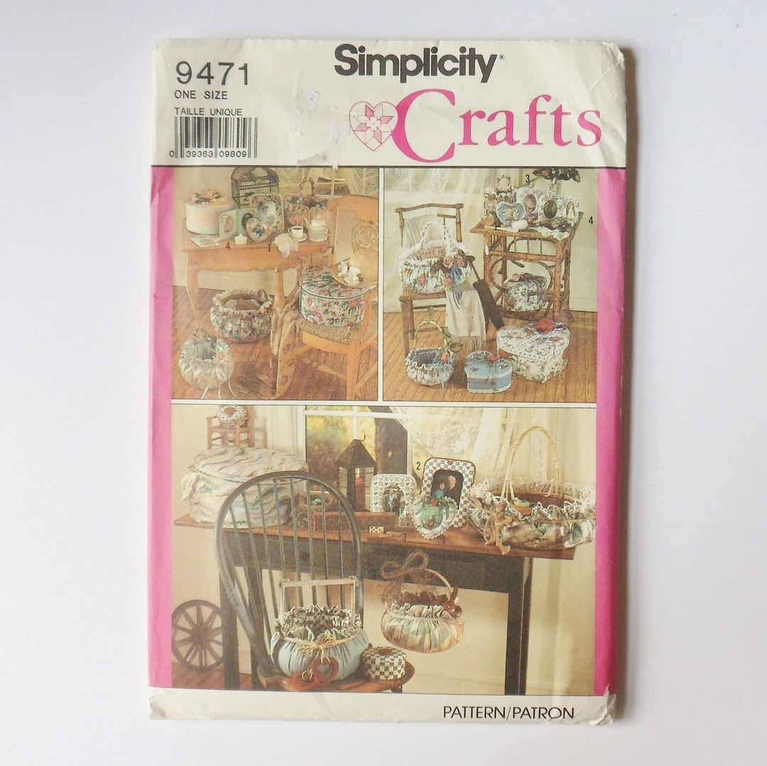 Simplicity Craft Patterns for Fabric Covered and Padded Frames Baskets ...